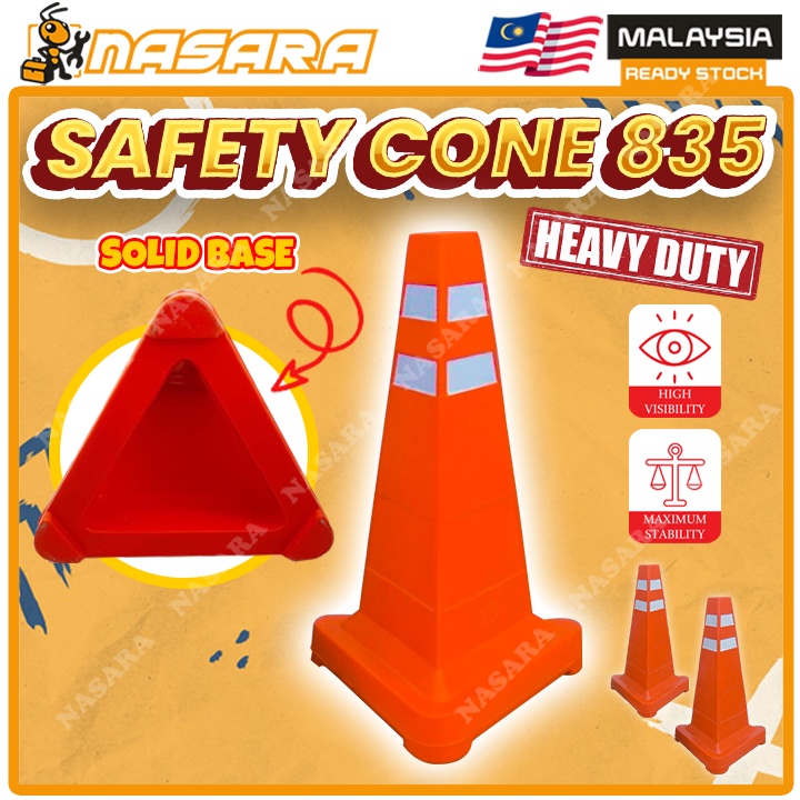 Nasara 70cm Portable Reflective Triangle Safety Cone Traffic Parking ...