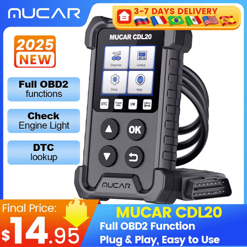 New MUCAR CDL20 Obd2 Scanner Auto Diagnostic Tools Lifetime Free ...