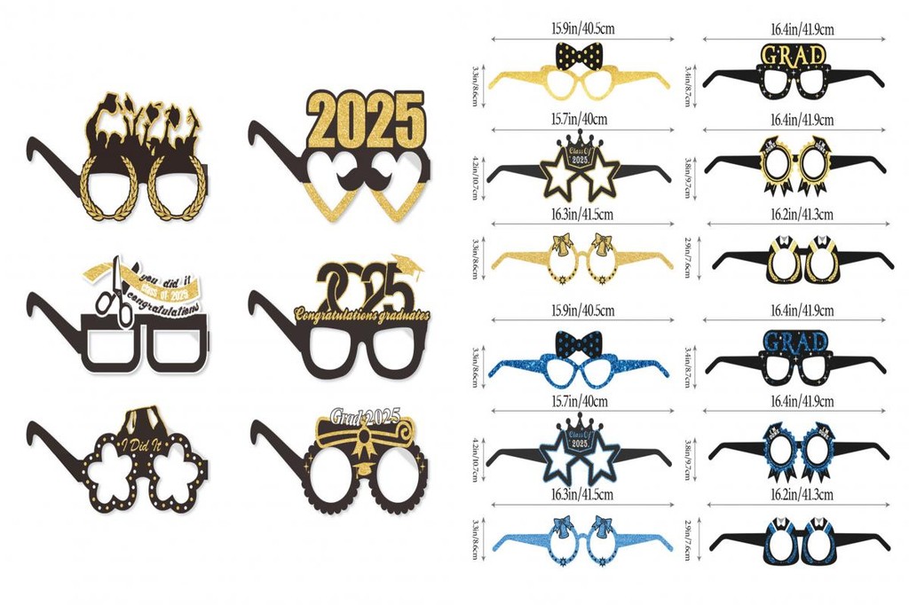EYD- Graduation Element Pattern Glasses 2025 Graduation Glasses ...