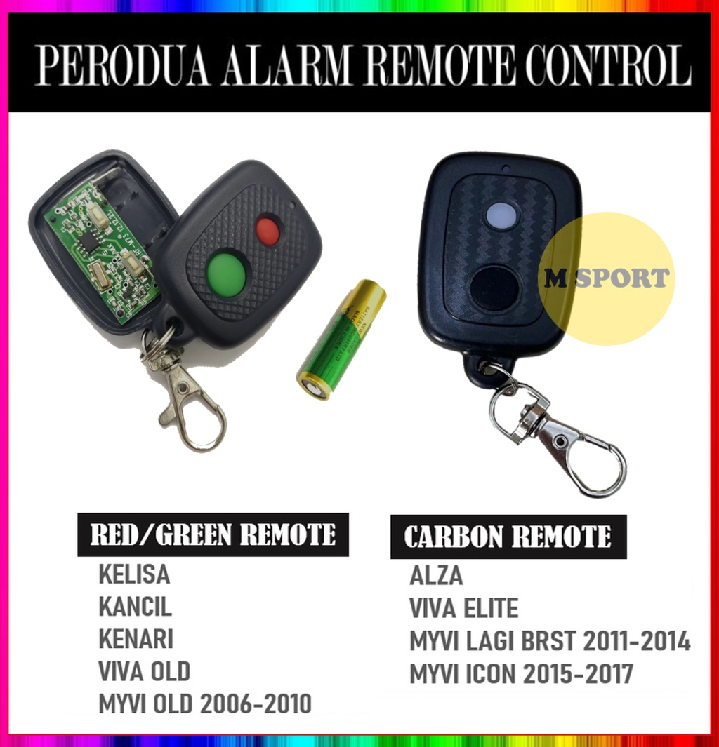 (FREE BATTERY) Perodua Remote Alza & Myvi Old / Lagi Best / Icon / Viva ...