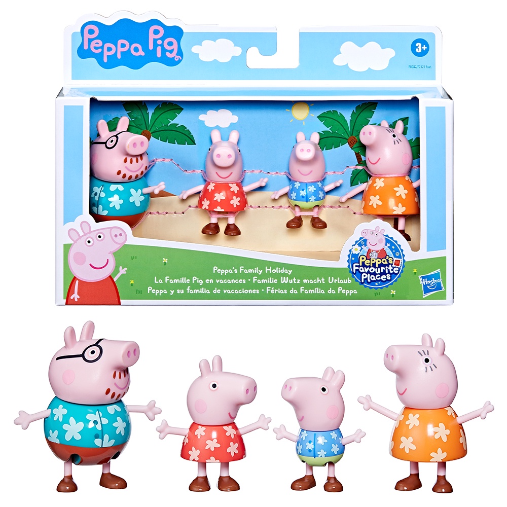 Peppa Pig with Peppa's Family Vacation Themed 4 Small Figures For Age 4 ...