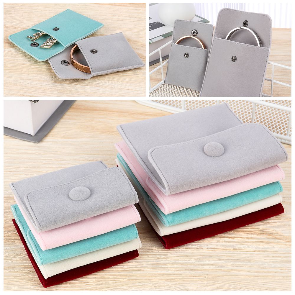 Fashion Vintage Velvet Jewellery Bag with Snap Button Double-sided ...