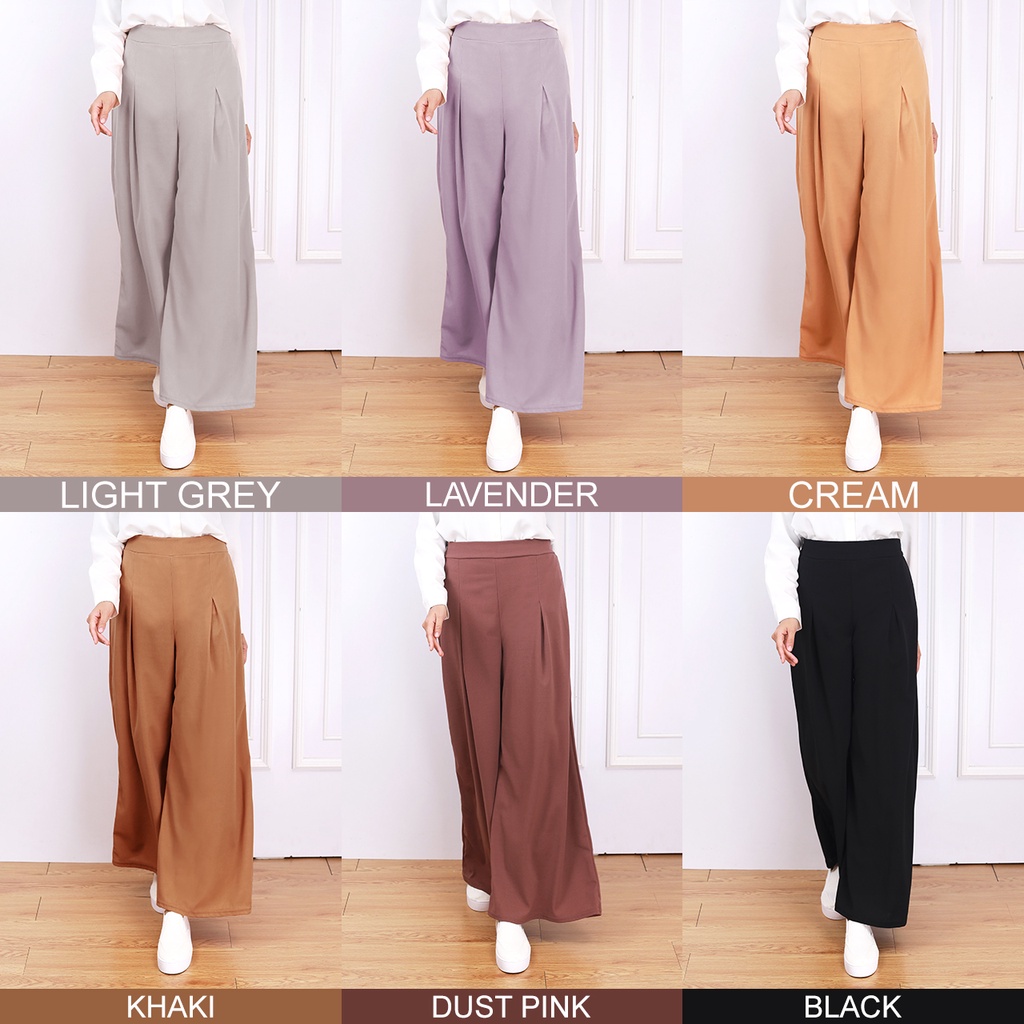 KM Wardah Wide Leg Women Pallazo Pants [P5323] | Shopee Malaysia