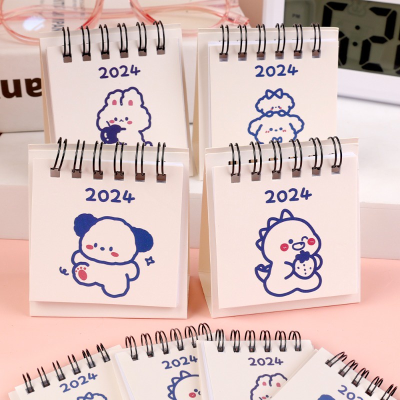 2024 Cartoon Desk Calendar / Creative Simple Desktop Decor / Mini Cute ...