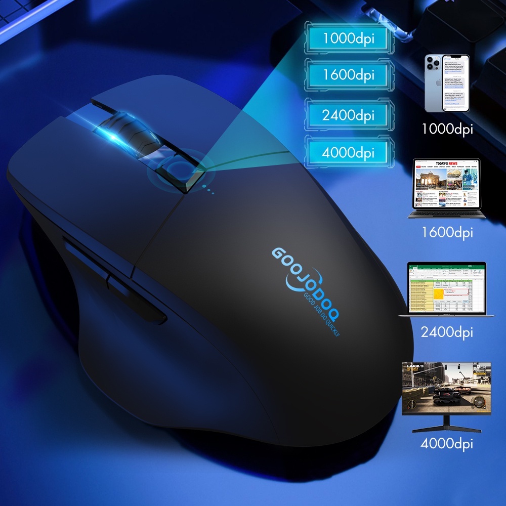 GOOJODOQ 2.4GHz Ergonomic Scrolling Bluetooth Wireless Mouse | Shopee ...