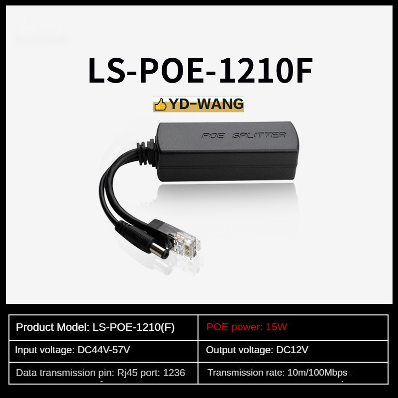 POE Splitter Standard 48V to 12V 2A Cable 10/100Mbps Power Supply ...