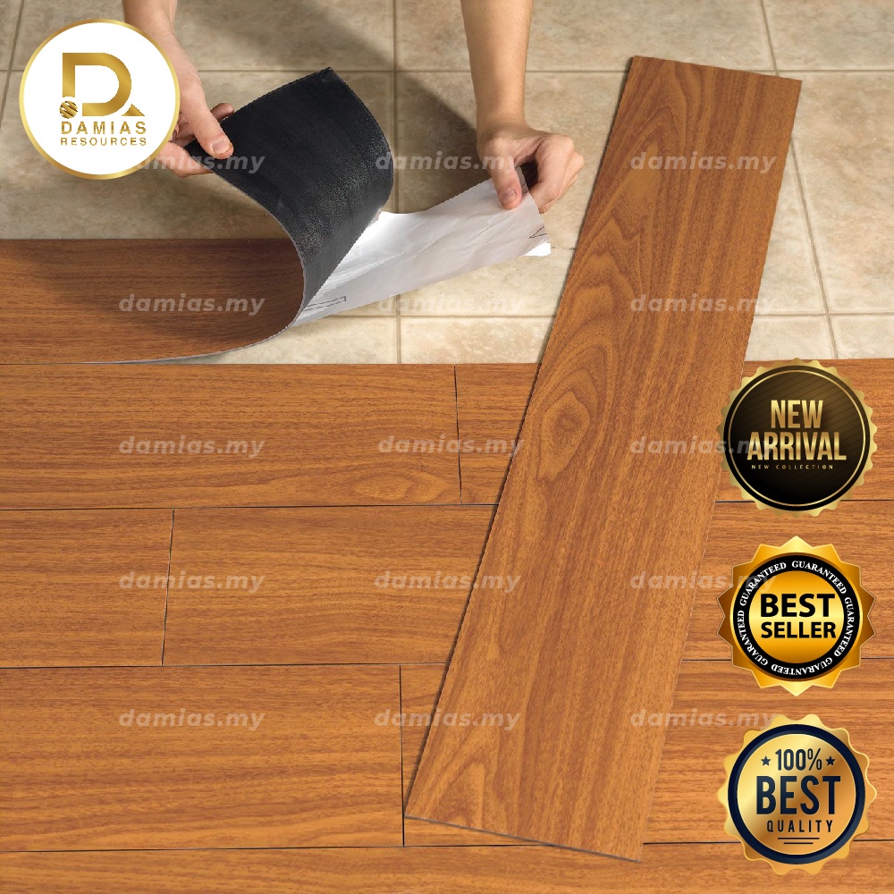 Vinyl Floor Self Adhesive No Needed Glue (16Pcs x 36inch x 6inch) Mudah ...