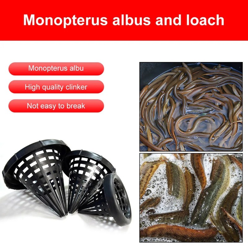 Black Tapered Fish Net Cage / Eel Cage Fishing Traps / Automatic ...