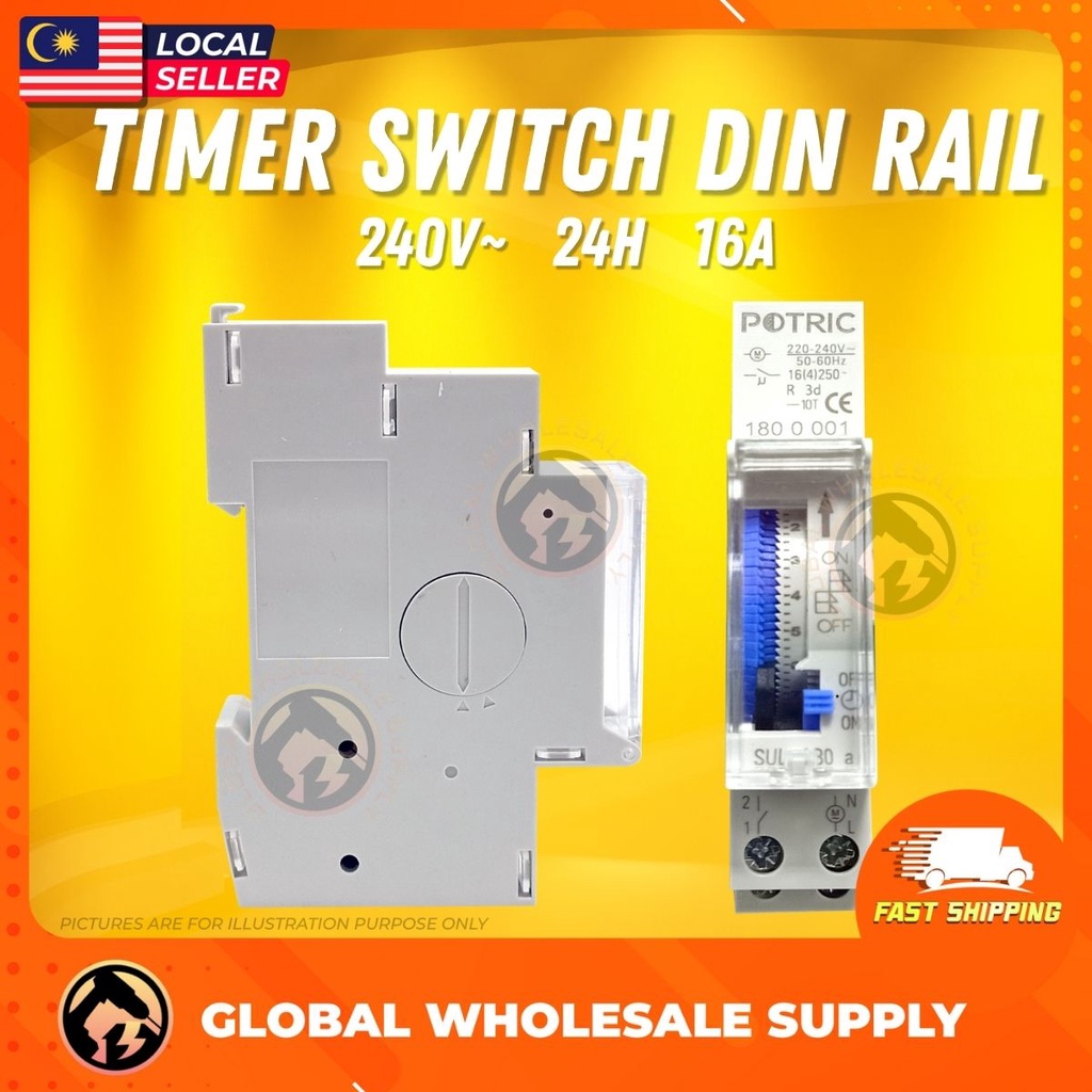 Timer Switch Industrial Timing Tool DIN Rail Timer Switch Auto On Off ...