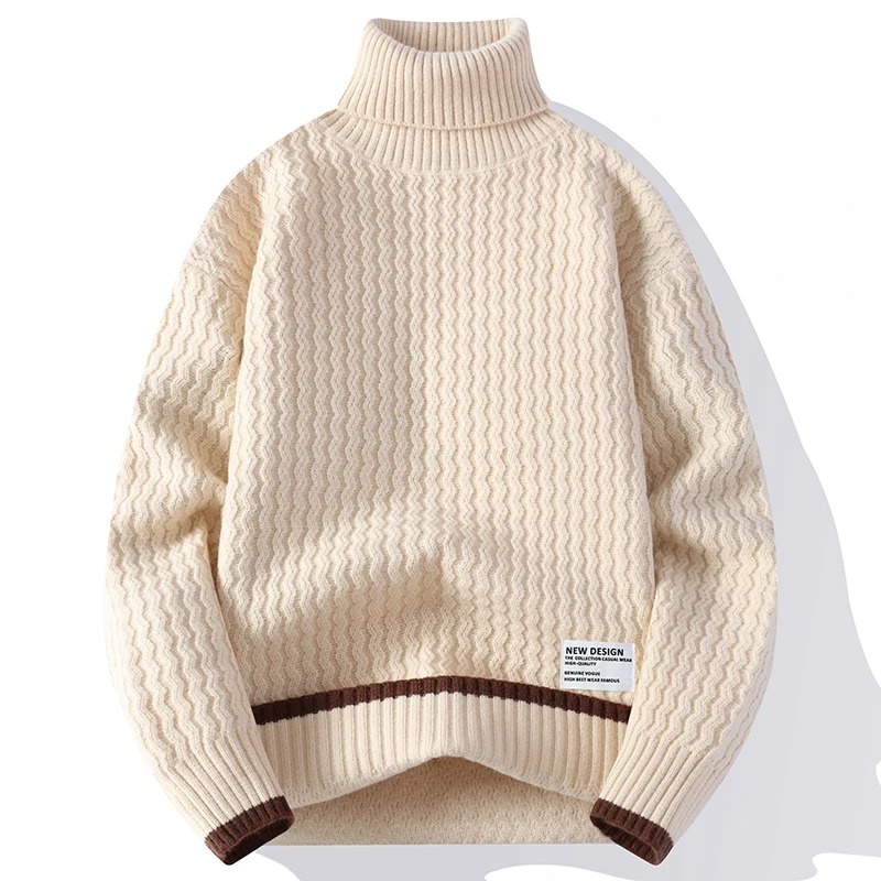 Classic Men's Silm Fit Pullover Sweater Casual Turtleneck Knitted Warm ...