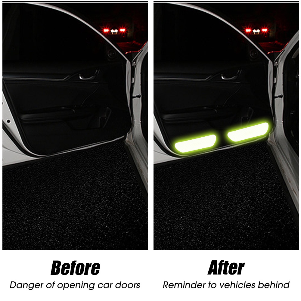 4Pcs Auto Night Safety Luminous Warning Strip / Car Door Anti-collision ...