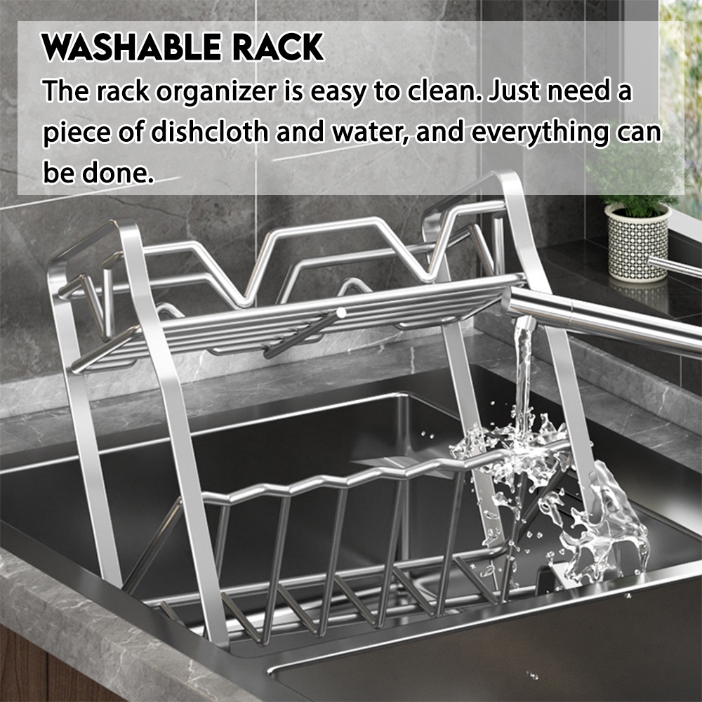 Innohut 2 3 Tiers Stainless Steel Kitchen Condiment Rack Rak Dapur ...