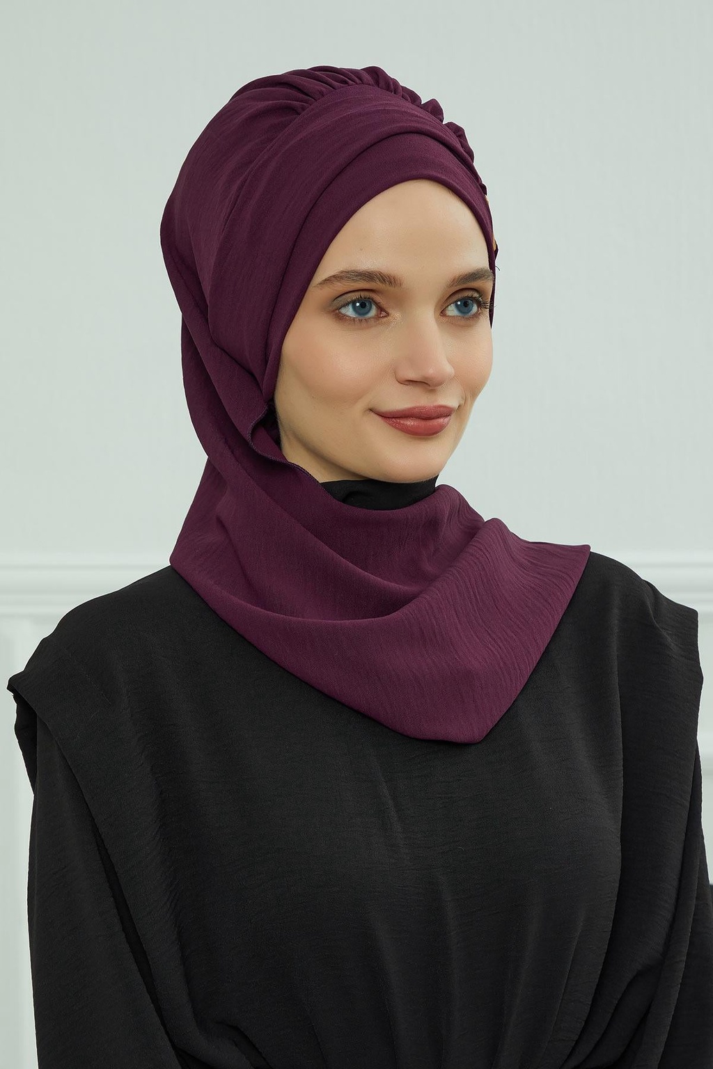 Muslimah Cotton Hijab Instant Turban For Women Fashion Muslim Solid ...