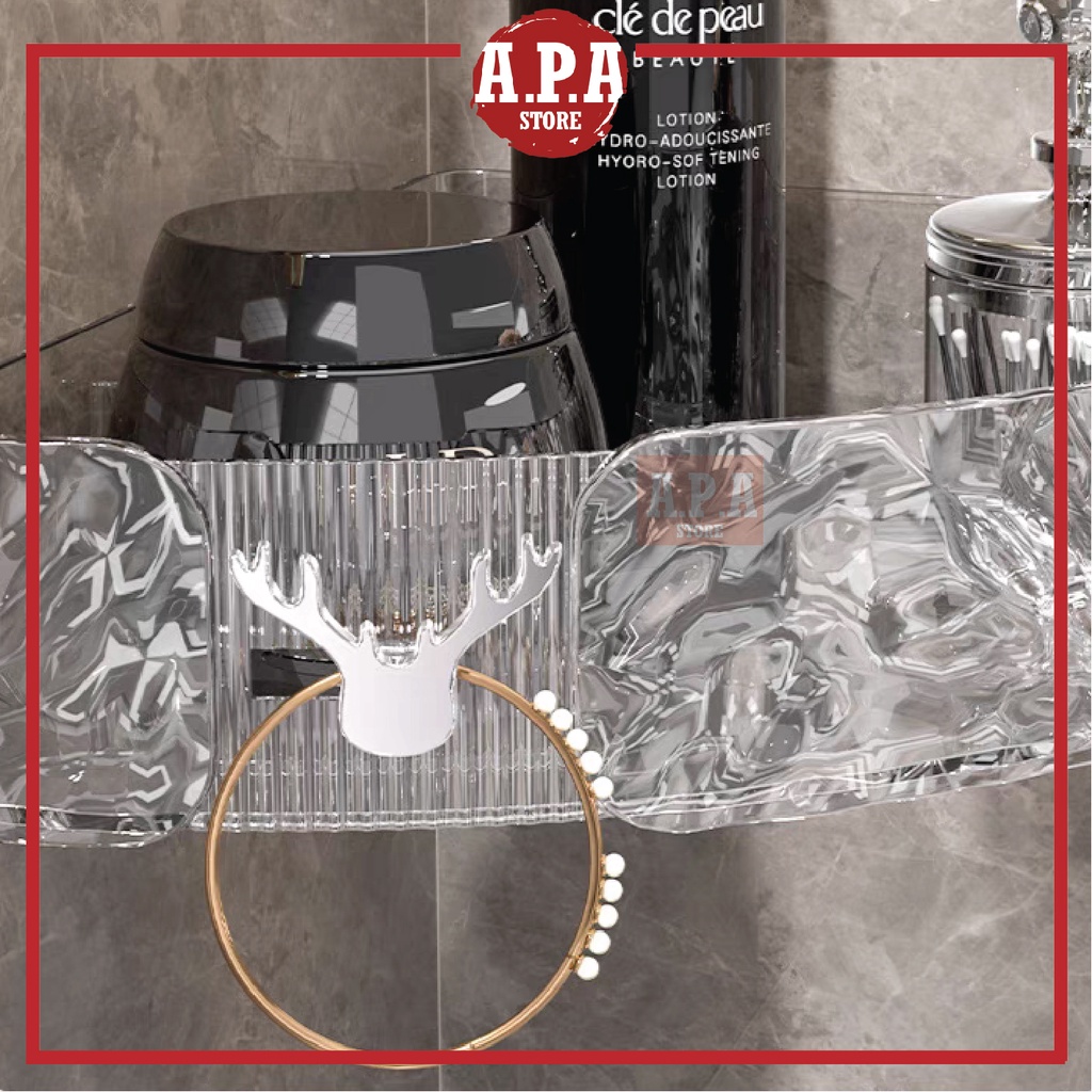 APA Toilet Storage Corner Rack Bathroom Shelf Transparent Plastic ...