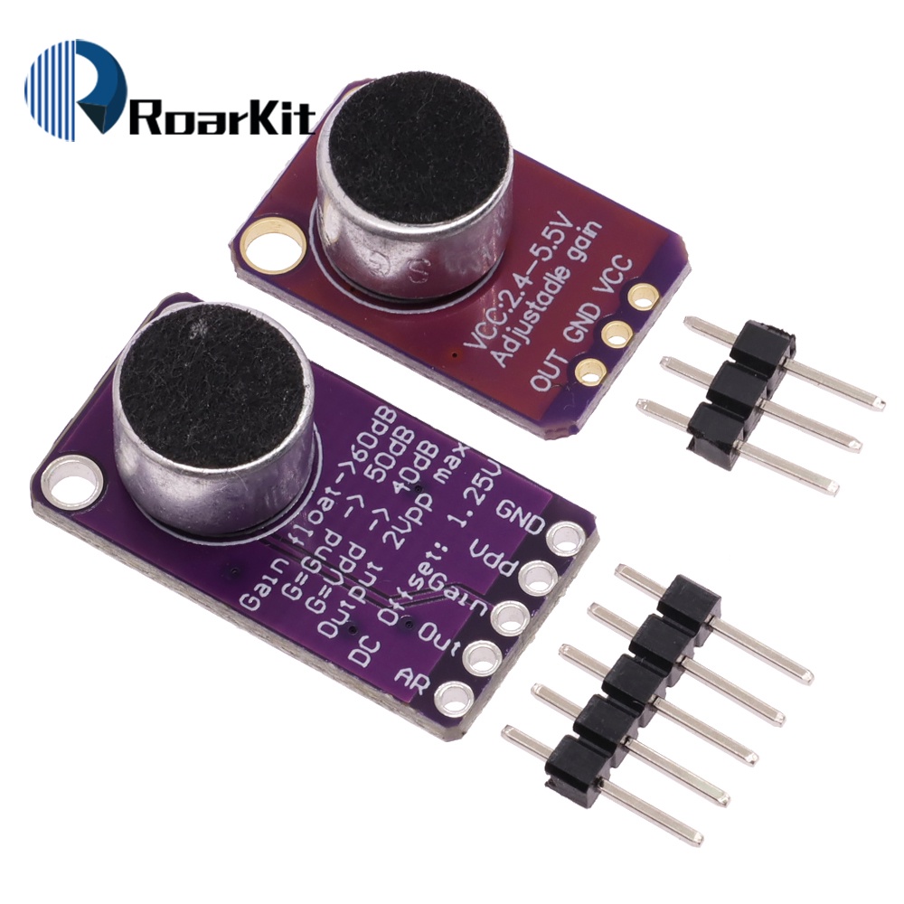 MAX9814 Microphone AGC Amplifier Board Sound Sensor Module Auto Gain ...