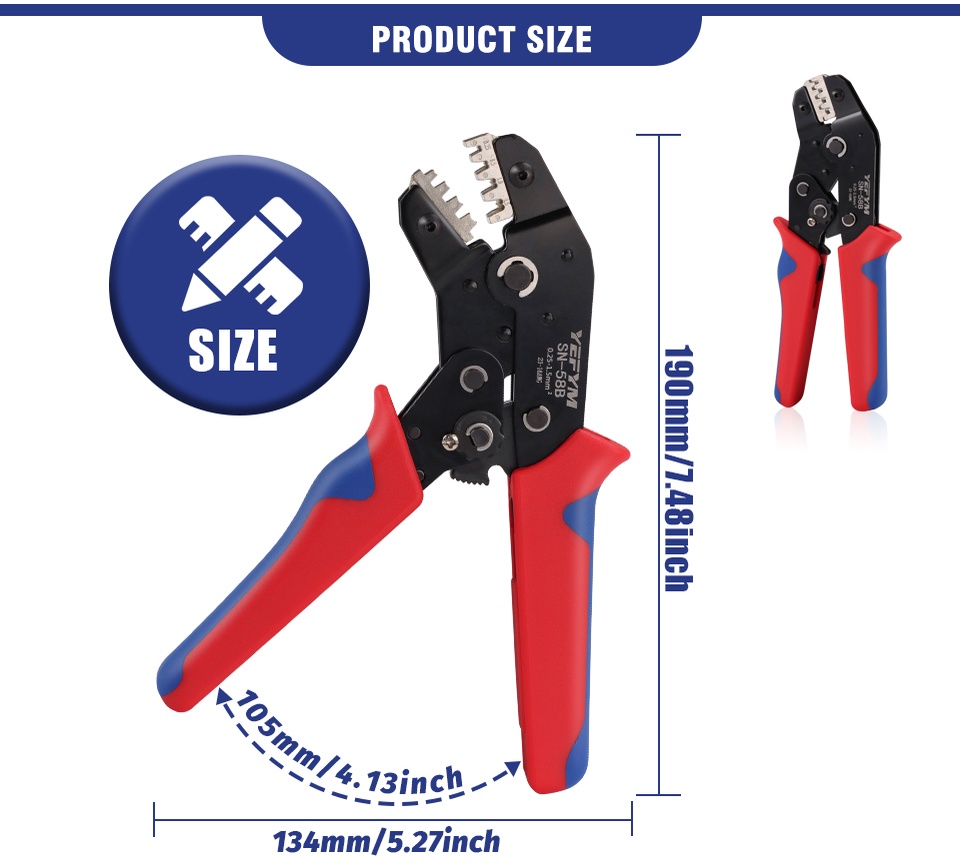 Ratcheting Crimping Tool Set with 8 Changeable Jaws for Dupont, JST, and MOLEX Terminals ...