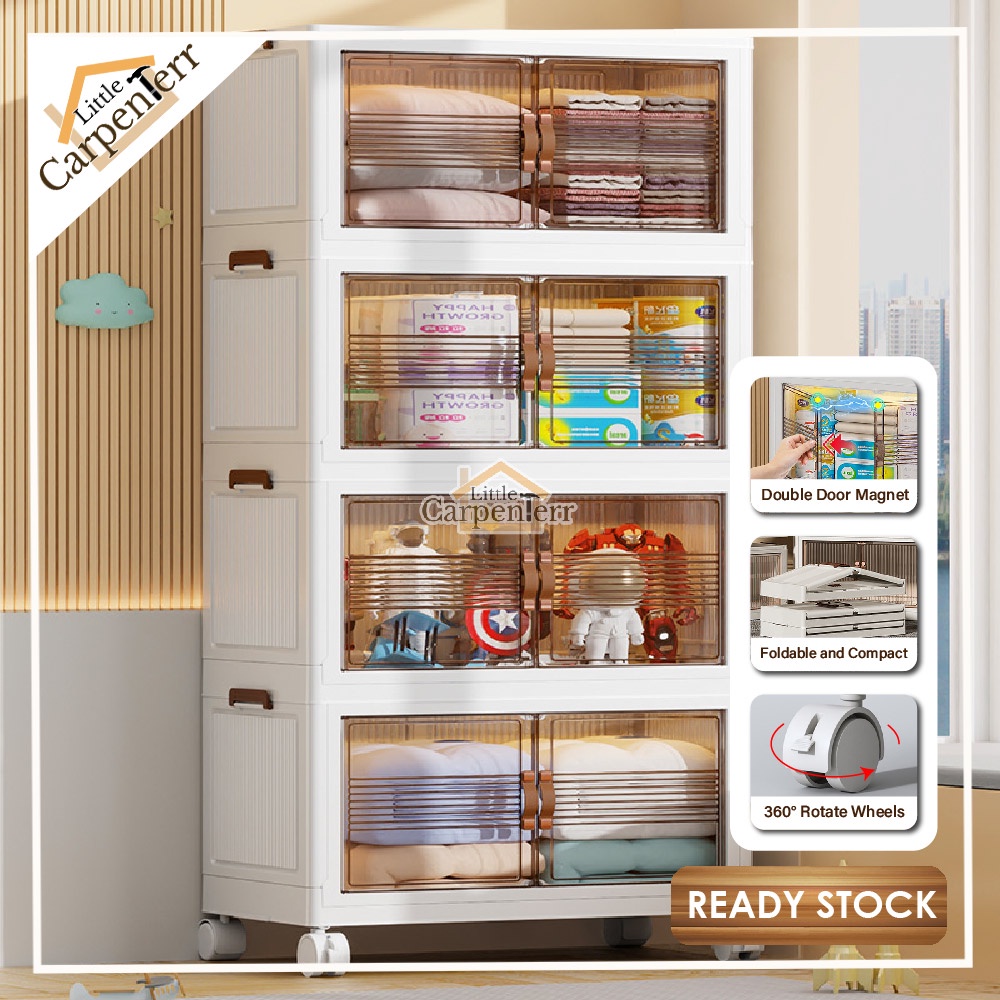 Little Carpenterr 2 Door Storage Box Kabinet Lipat Foldable Box Double ...