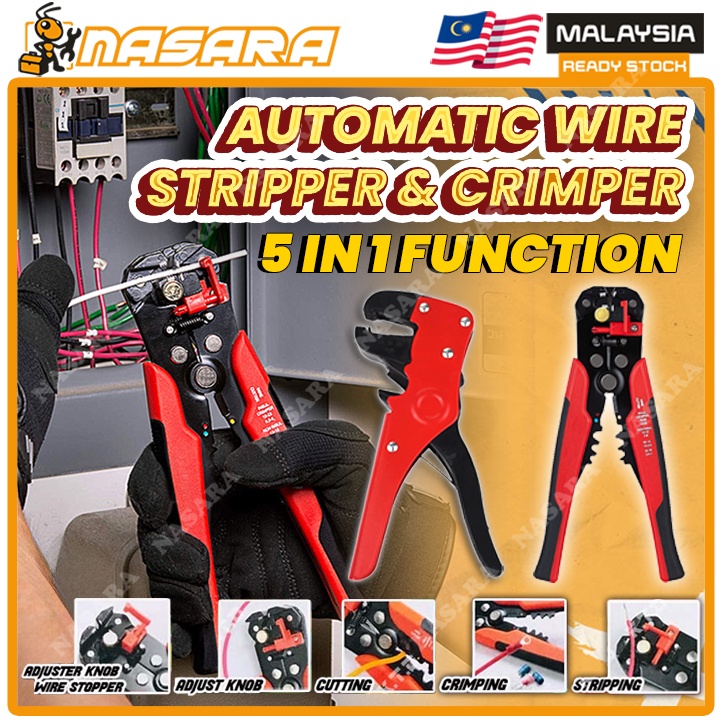 Nasara 5 IN 1 Multipurpose Automatic Stripper Plier Wire Crimper Cable ...