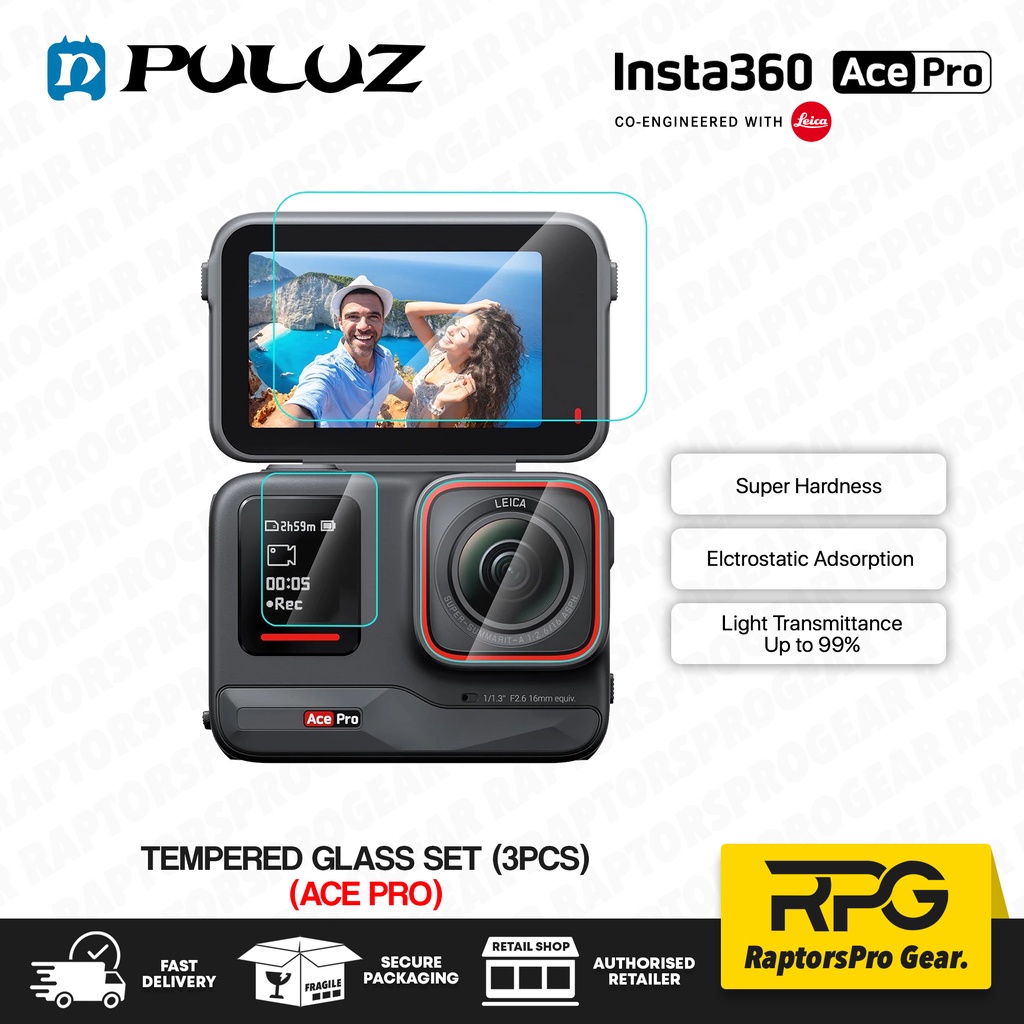 Tempered Glass Screen Protector 3pcs for Insta360 Ace/Ace Pro/Ace Pro 2 ...