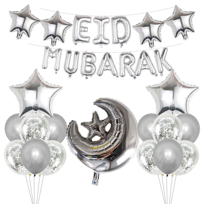 2025 Eid Ramadan Decoration Moon Star Balloon Set Party Setup Hari Raya ...