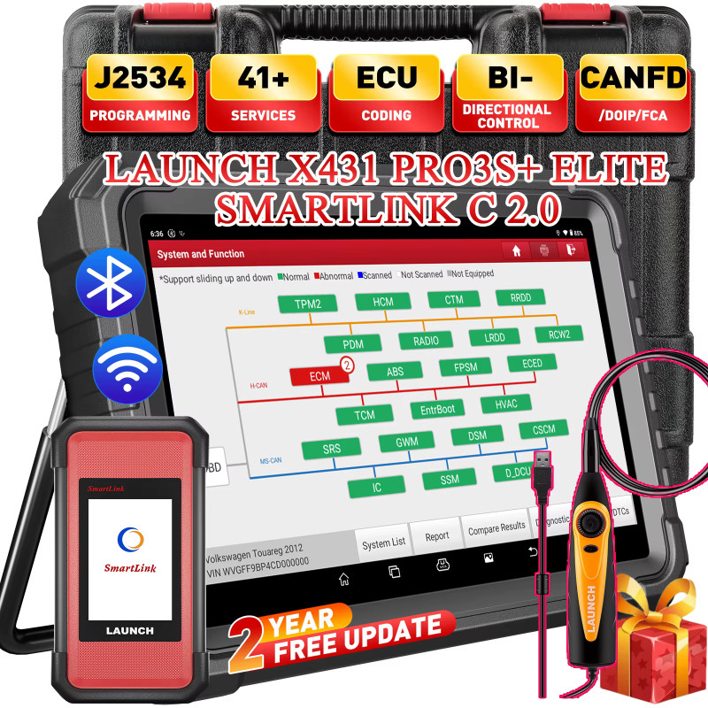 LAUNCH X431 PRO3S+ ELITE Smartlink C V2.0 Car Diagnostic Tools J2534 ...