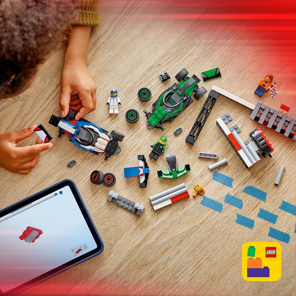 LEGO 60474 City F1 Grid with VCARB & Sauber Race Cars Building Toy Set ...