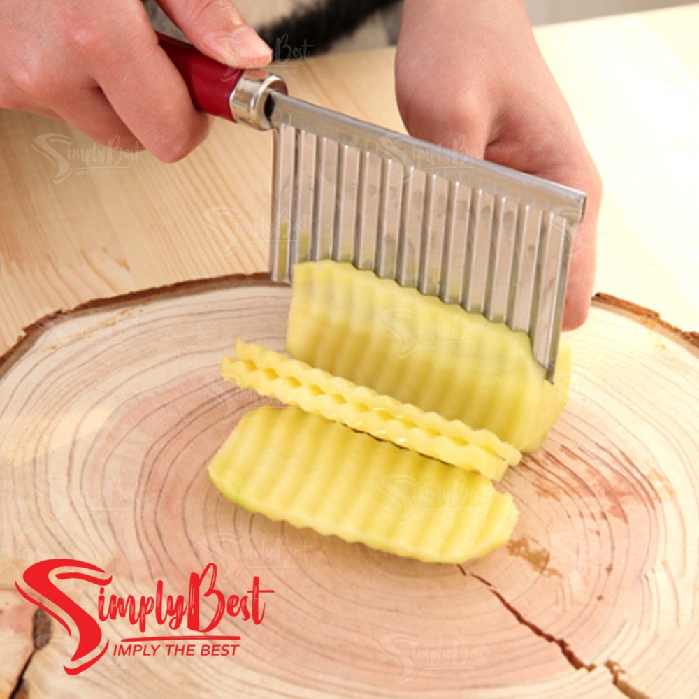 SIMPLYBEST Crinkle Potato Vegetable Cutter Knife Stainless Steel Slicer ...