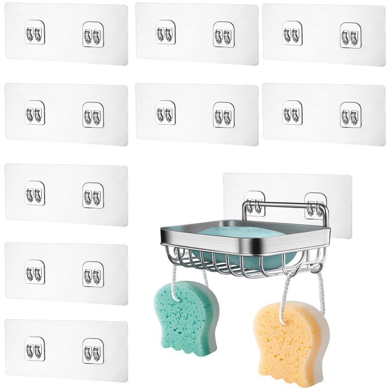 Strong Load-Bearing Non Trace Stickers Hook / Waterproof Hanging Shelf ...