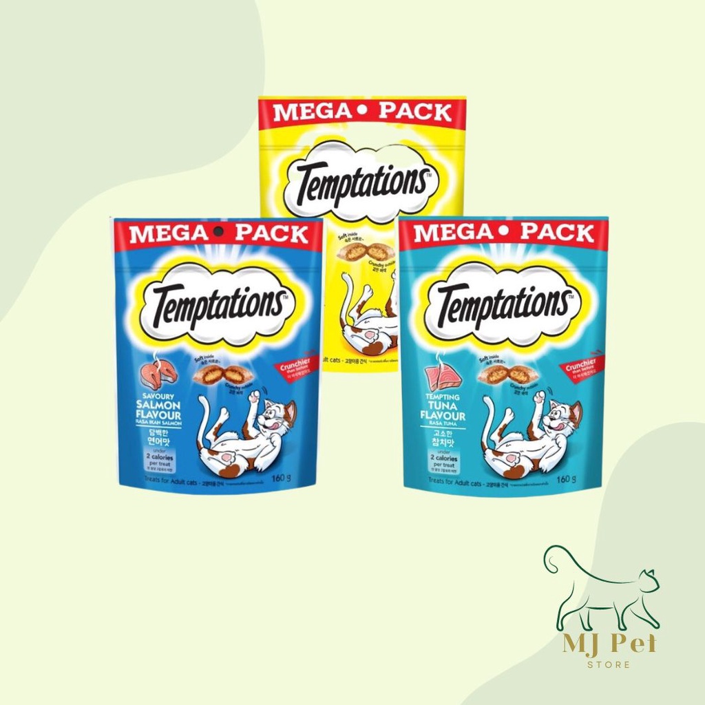 Temptations Mega Pack160g Cat Treats (Savoury Salmon/Tempting Tuna/Tasty Chicken) | Shopee Malaysia