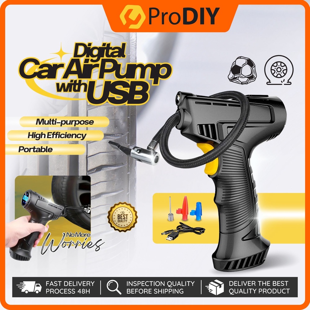 Digital Car Tyre Air Pump Inflator Portable Quick Inflate Torchlight ...
