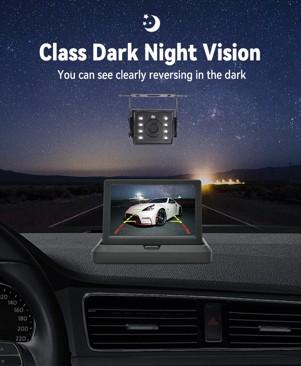 5 inch 9V-36V Car Foldable Monitor with Rear View Camera for Vehicle ...