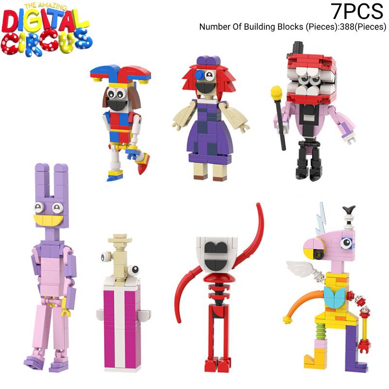 7pcs The Amazing Digital Circus Bricks Model Figure Clown Pomni Cartoon ...