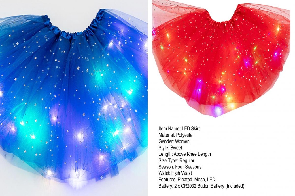 Digital| Star and Sequin Skirt Led Skirt Sparkling Led Mini Skirt for ...