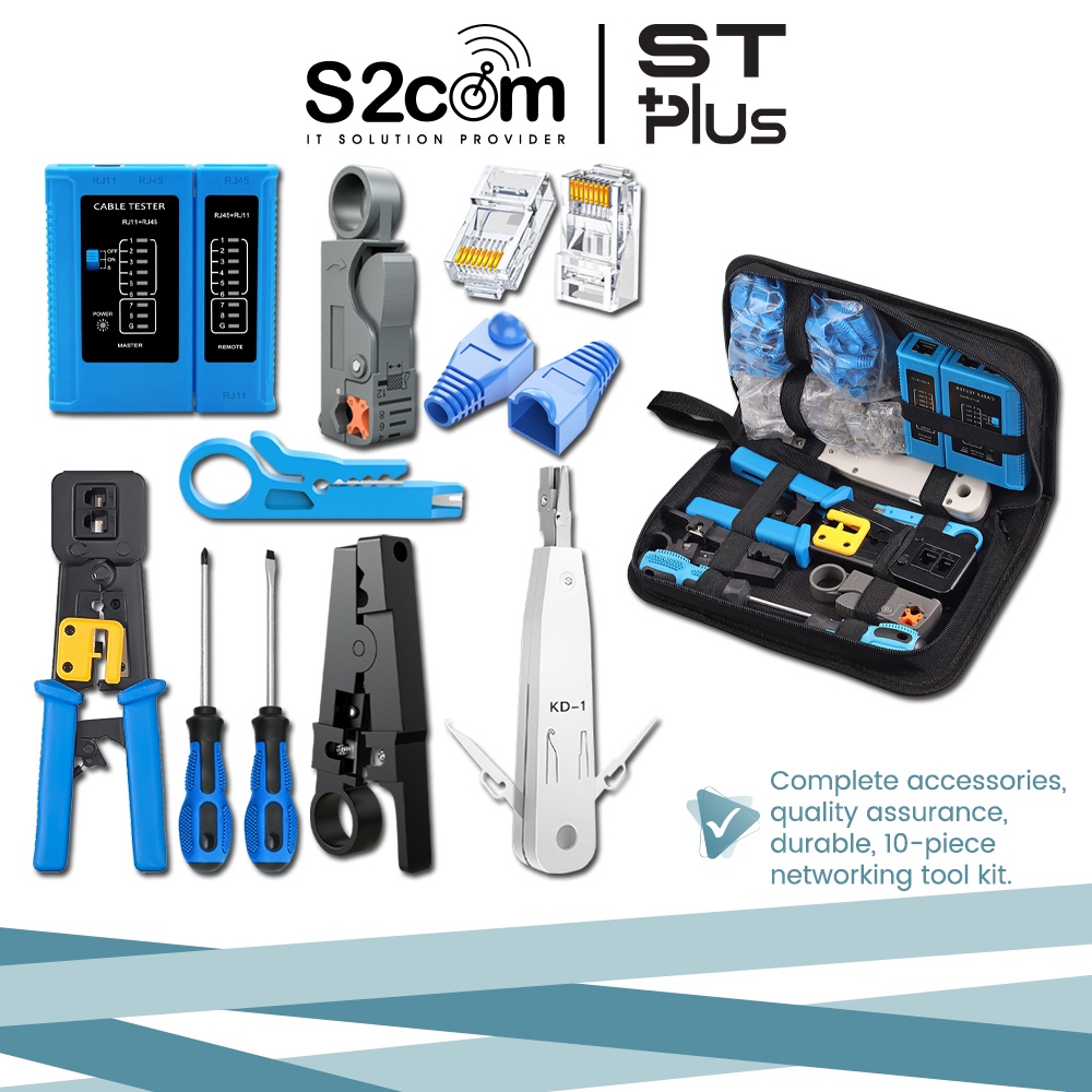 Professional RJ45 Ezi Crimping Tools Kit Set RJ11/RJ12/Cat6 Connectors ...