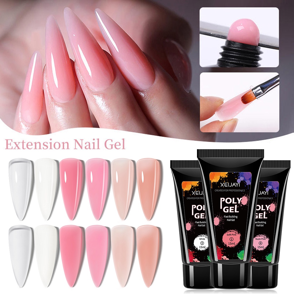 15ML Nail Extension Gel Crystal Extender Poly Gel Nail Tips And Beauty ...