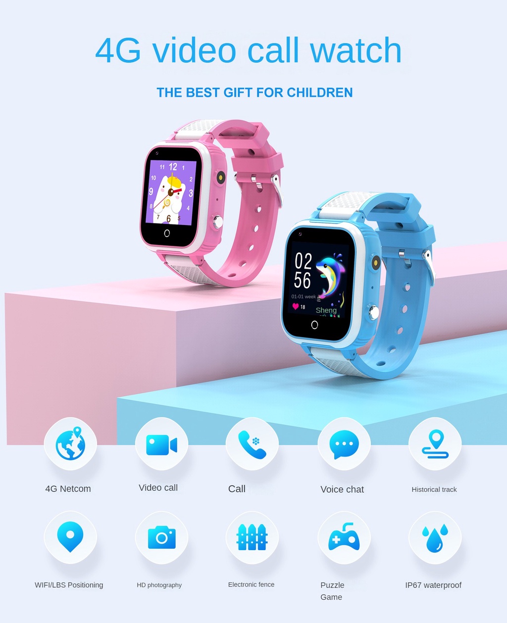 4g Video Call Children's Smart Watch GPS Positioning Waterproof Primary ...