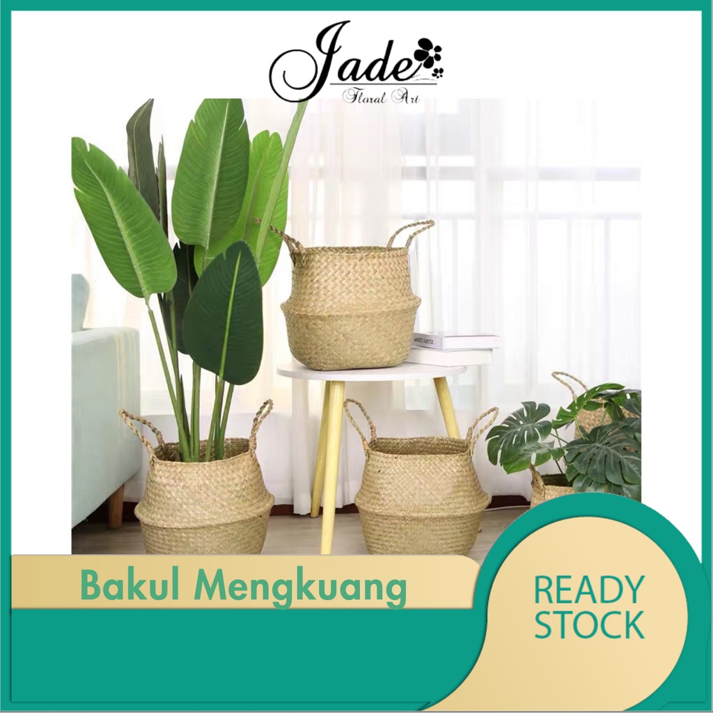READY STOCK BASKET RATTAN / BAKUL PASU SEAGRASS / LAUNDRY BASKET ...