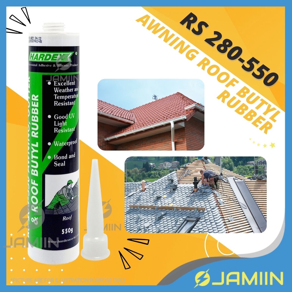 HARDEX RS 280-550 AWNING GUTTER & ROOF BUTYL RUBBER Gam Bumbung ...