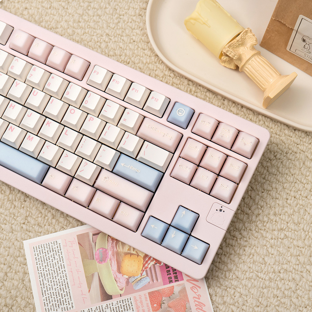 Yongqiu Translucnet keycaps Blue Pink Double Shot ABS+PBT Cherry ...