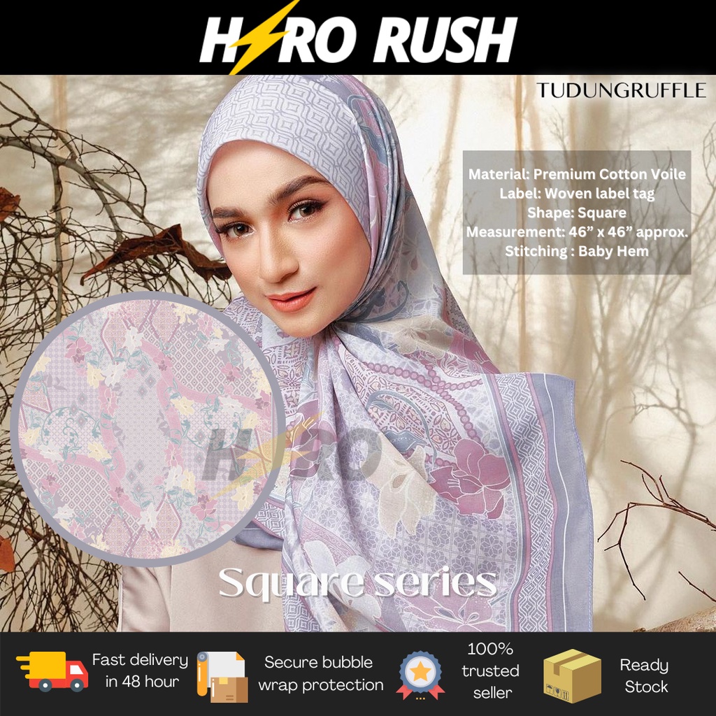 Tudung Ruffle Latest Printed Collection - Premium Cotton Voile and ...