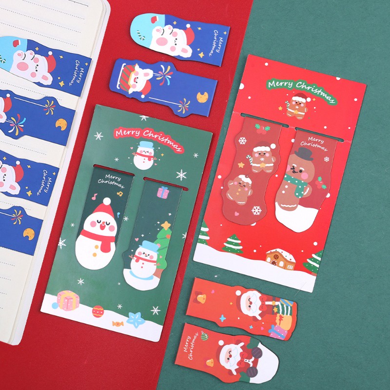 Cartoon Cute Christmas Magnet Bookmarks / Kawaii Santa Claus Snowman ...