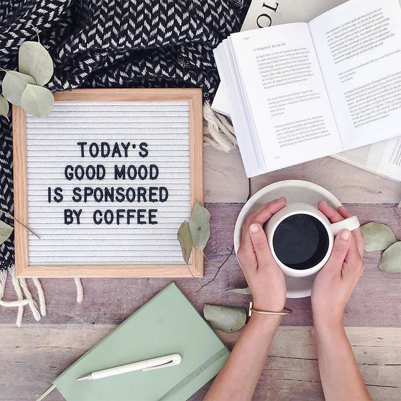 Wooden Frame Message Board DIY Changeable Reusable Felt Letterboard ...