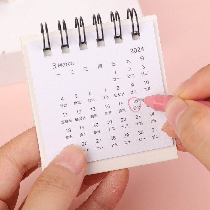 [ Featured ] 2024 Cute Pink Cat Memo Calendars / Desktop Punch-in ...