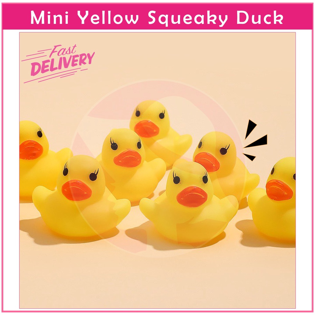Kids Mini Yellow Squeaky Duck Bath Toys Duckling Play Toy Baby Swimming ...