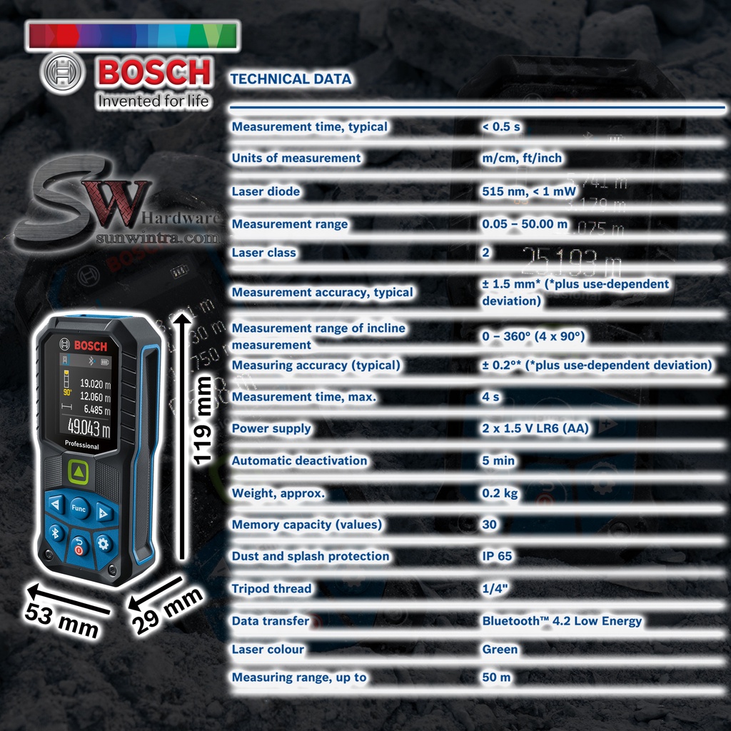 COMBO Bosch Green Laser Measure GLM50-27CG Professional GLM 50-27CG GLM 50-27 CG F.O.C Extra ...