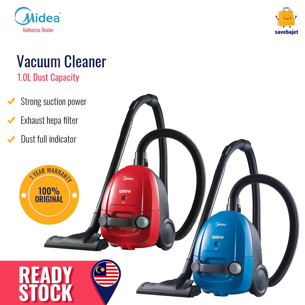 Midea Penyedup Debu Vacuum Cleaner (1200W) MVC-C1211S-RD/MVC-C1211S-BL ...