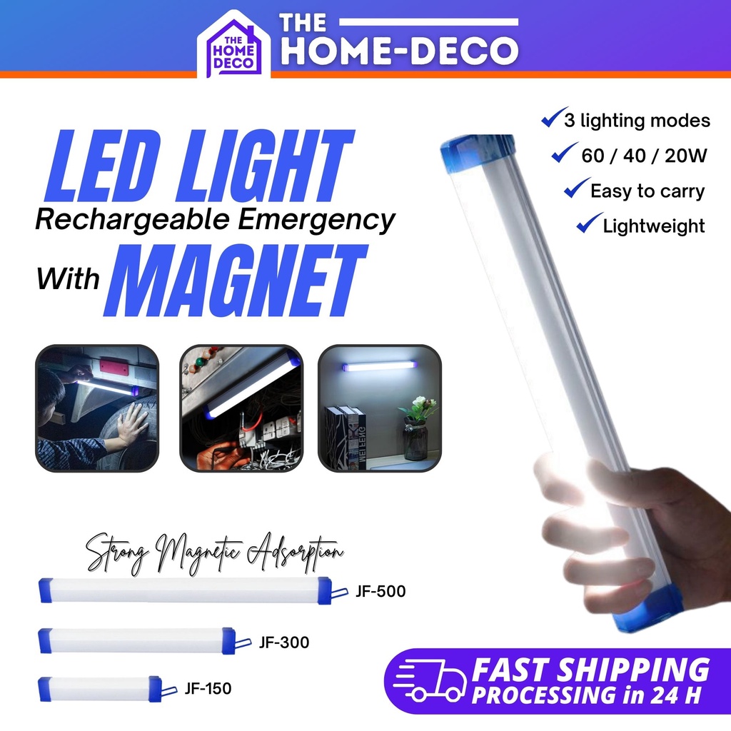 20 / 40 / 60w Emergency Light With Magnet Led Rechargeable Lampu USB ...