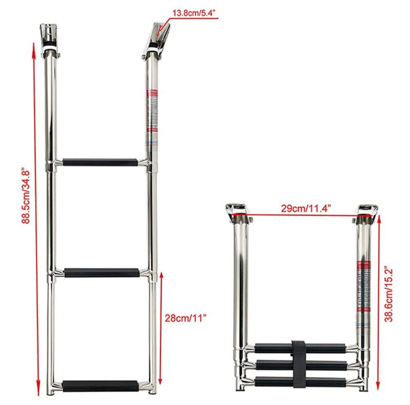 2 Step/3 Step Marine Ladder Telescopic Stainless Folding Telescopic ...
