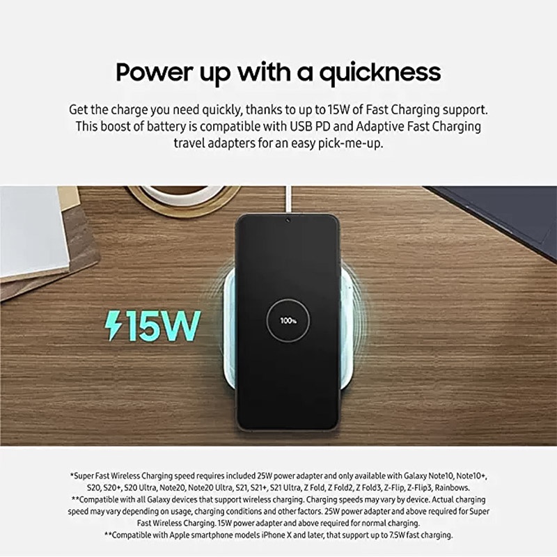 15W EP-P2400 Wireless Charger Super Fast Charge For Samsung Galaxy S22 S21 Ultra S10 Note 20 ...