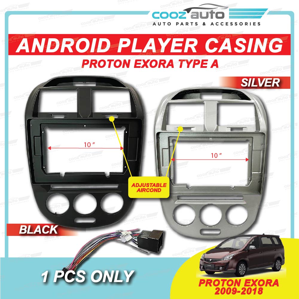 Proton Exora 2009 - 2019 Dashboard Audio Android Player Radio FM Casing Frame Silver Black TYPE ...